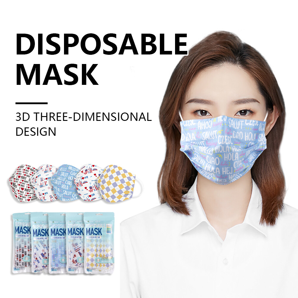 10pcs Pack Unique Disposable Face Mask Special 3 Ply Anti Dust Mouth
