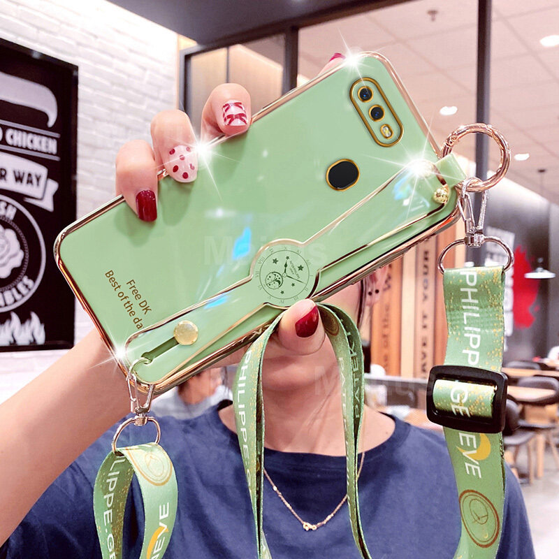 For Oppo A12 A7 A5s F9 Realme 2 Pro Case Lanyard And Wristband Stand