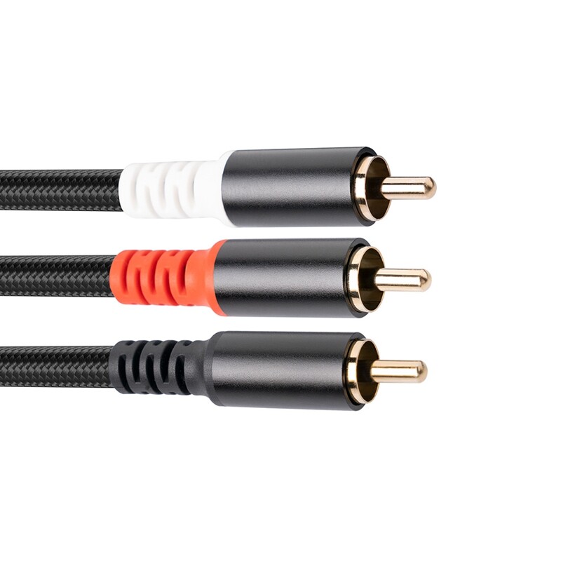 RCA Y Adapter Cable Subwoofer Y Cable 1X RCA to 2X RAC Audio Cable 1 ...