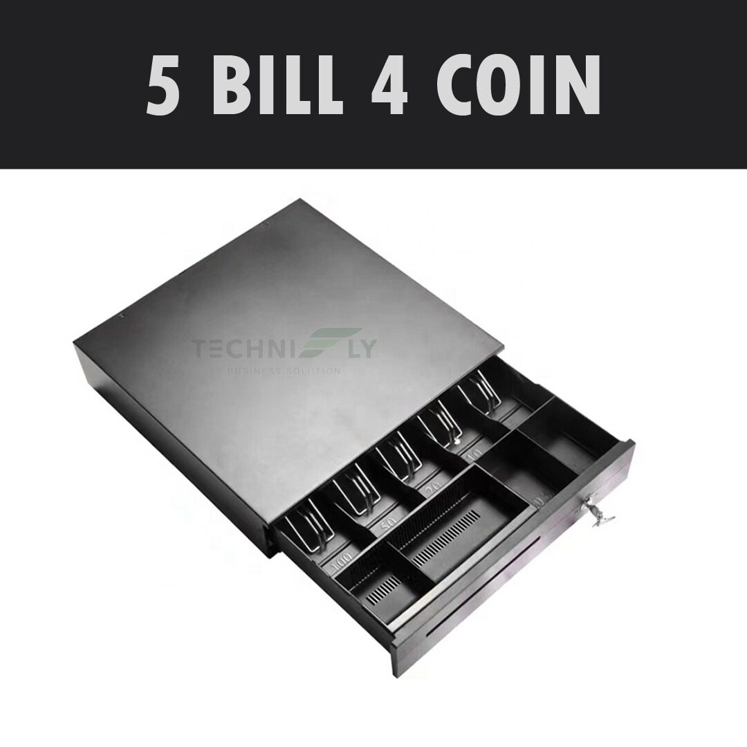 7 Compartment Heavy Duty Cash Drawer Box POS System Register RJ-11 Key ...
