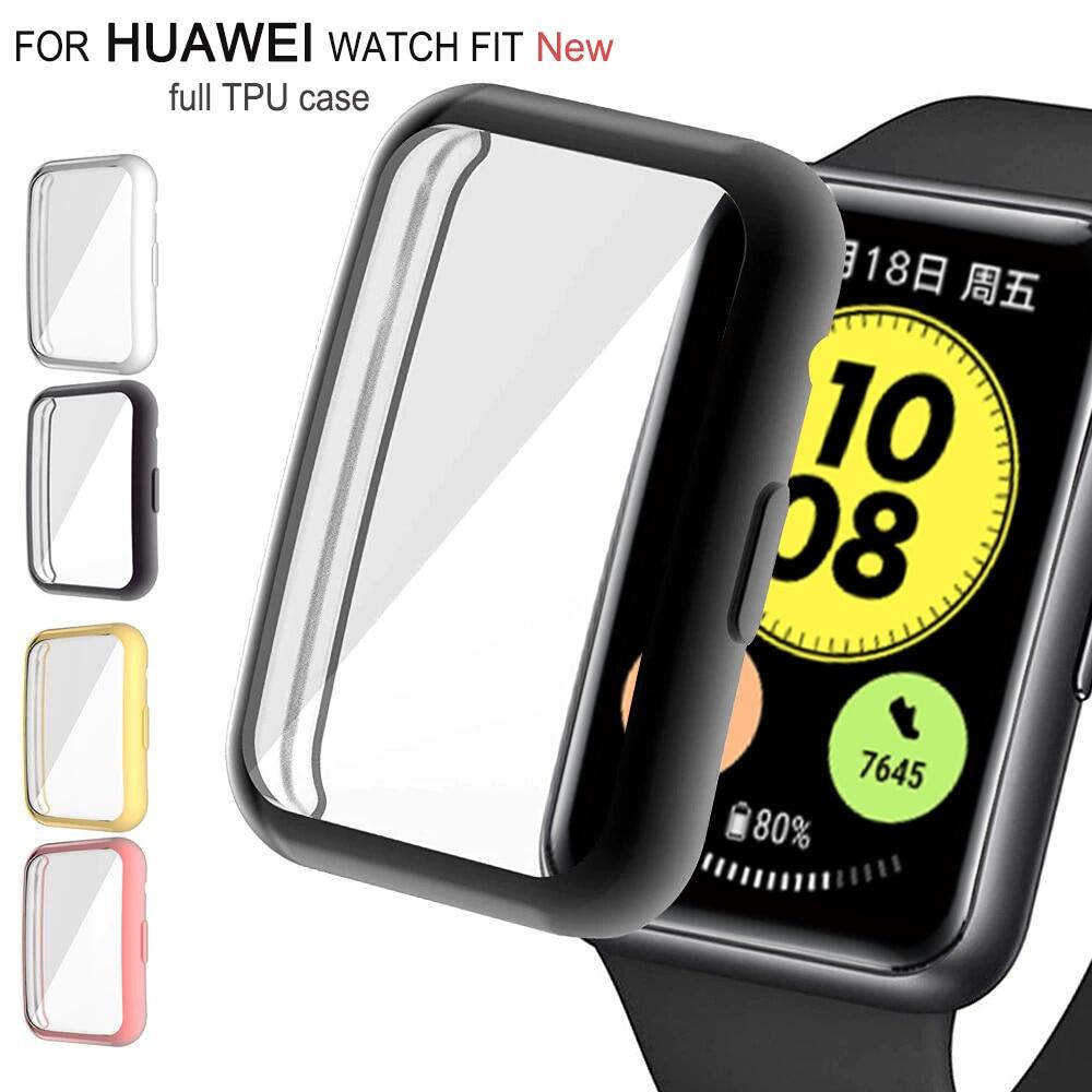 Plated Cover For Huawei Watch fit Case Smartwatch TPU Bumper All-Around Screen Protector Huawei ...