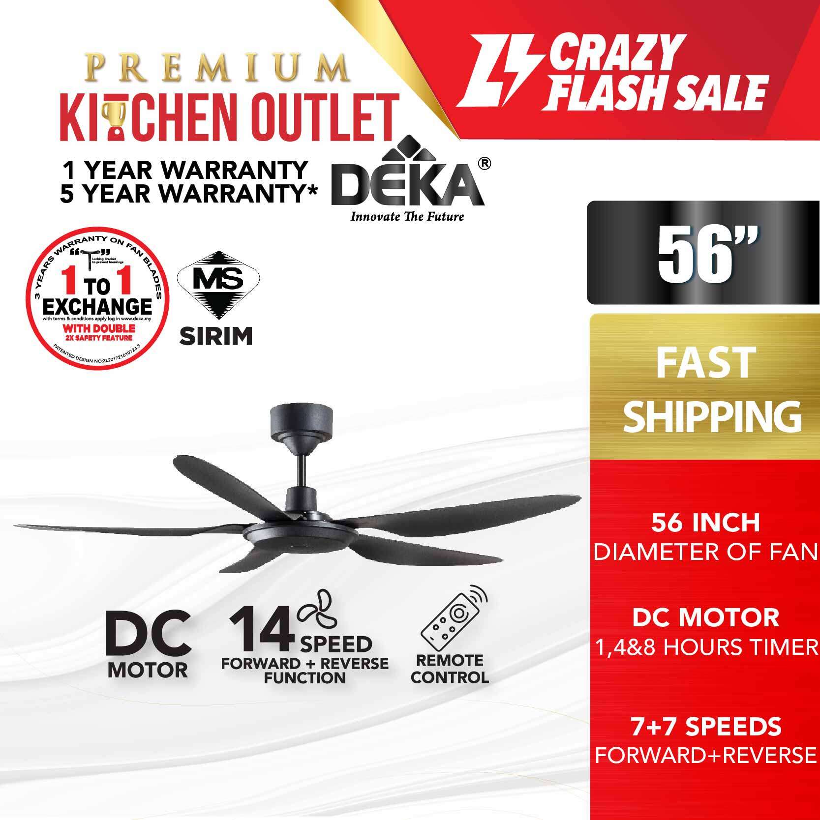 Deka Kronos 56 Inch 14 Speeds DC Motor 5 Blades Ceiling Fan F5DC | F5DC ...