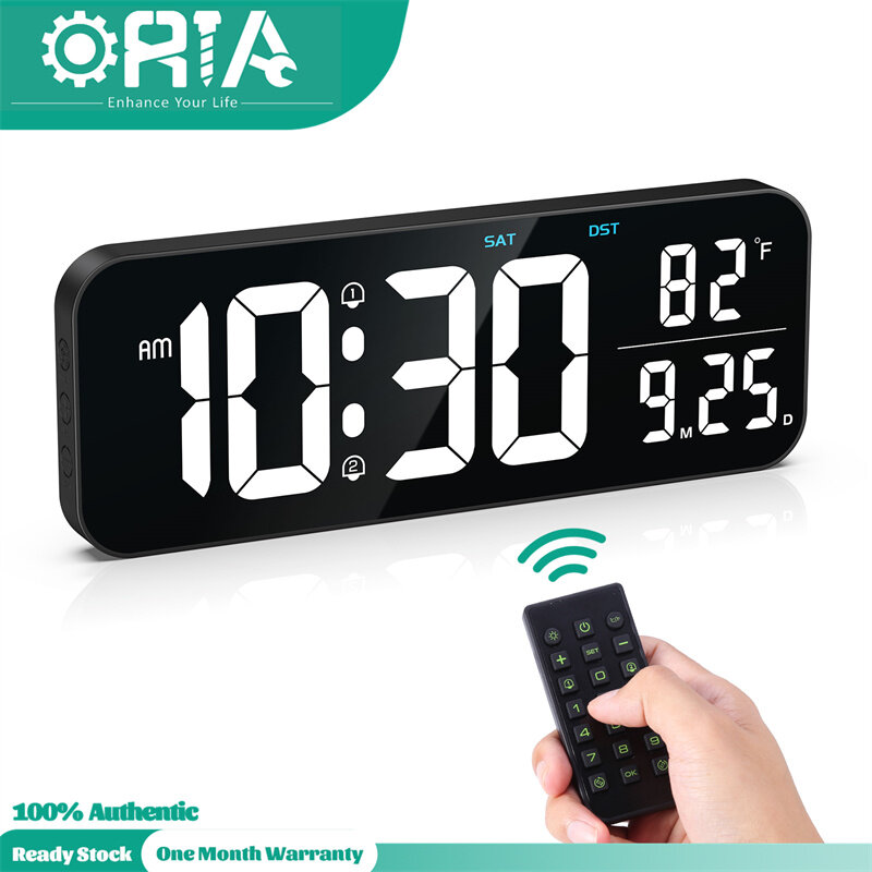 ORIA Digital Wall Clock 15" Large Display with Remote Control ...