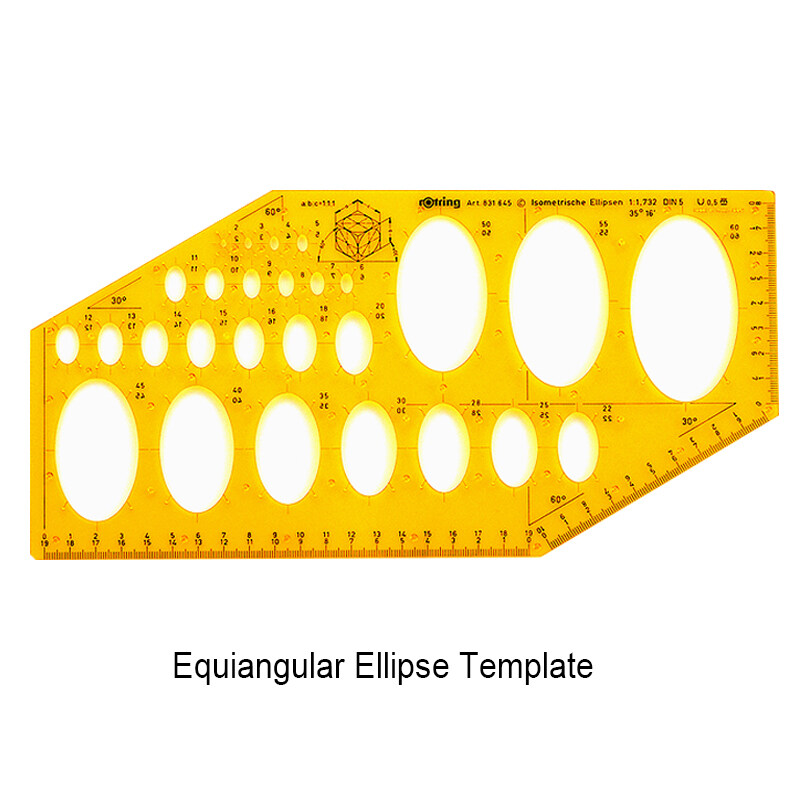 Rotring Equiangular Ellipse Template/1-30mm Circular Template drawing ...