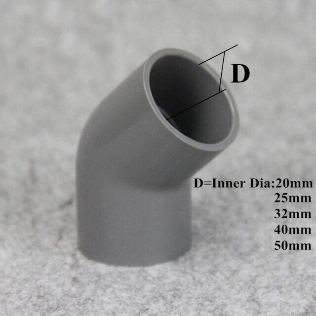 PVC Water Supply Pipe Fittings 45 degrees Elbow Connectors Plastic ...