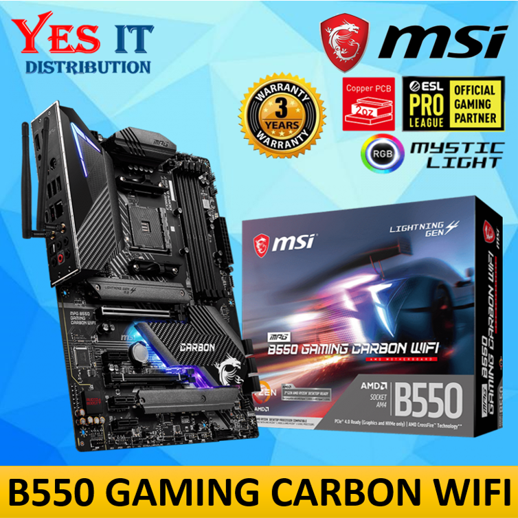 MSI MPG B550 GAMING CARBON WIFI AM4 MOTHERBOARD | Lazada