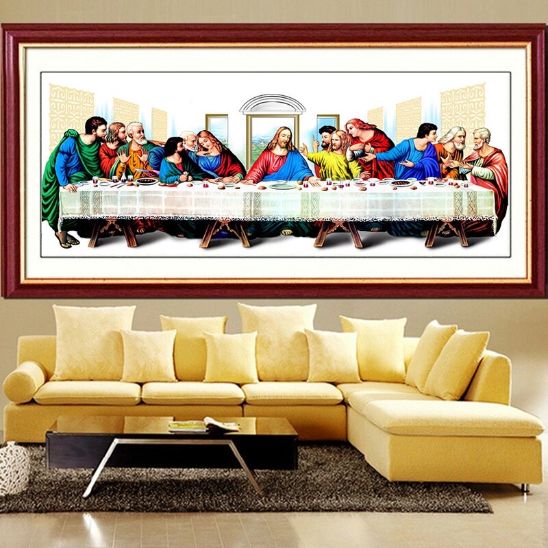 5D diamond painting full bead last supper Cross Stitch Religious mosaic ...