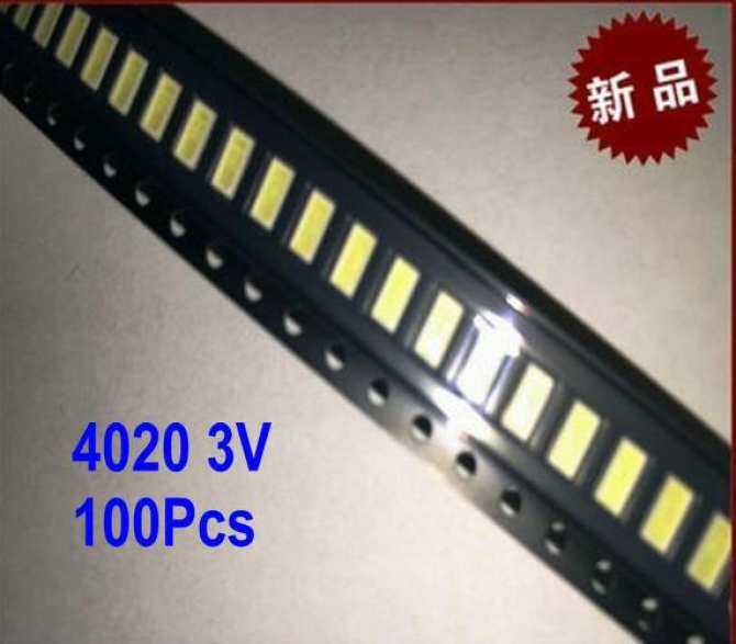 100ชิ้น LED Backlight 4020 3V 0.5W 48LM Cool White LCD Backlight สำหรับ ...