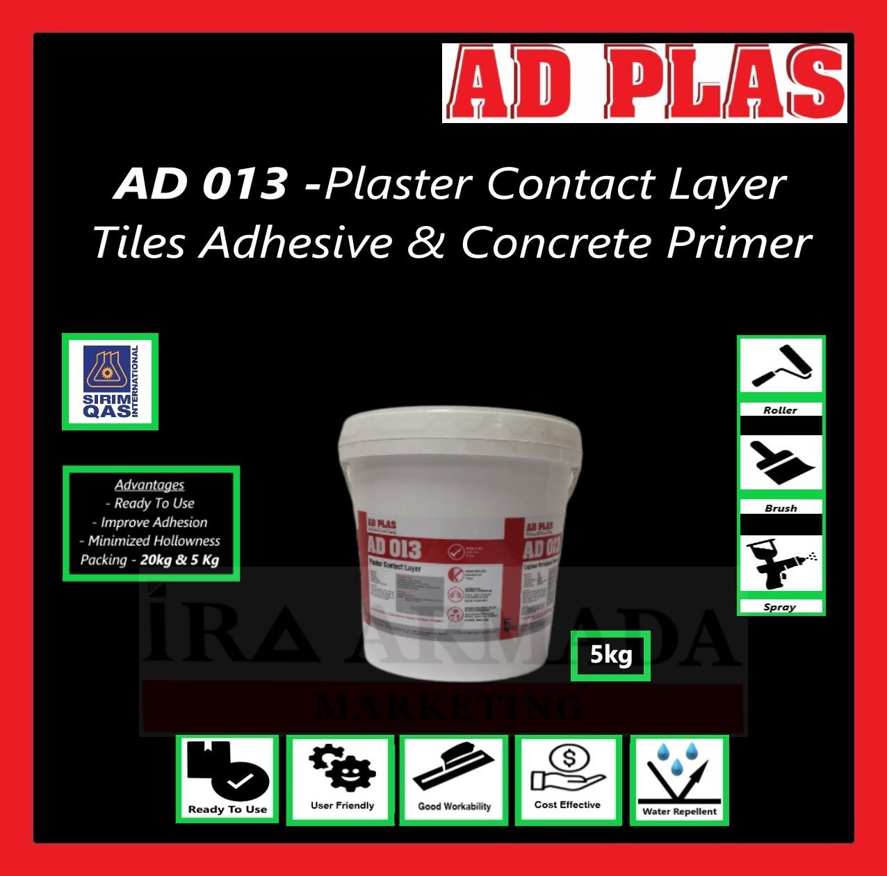 AD Plas - AD 013 Plaster Contact Layer, Tile Adhesive Simen Gum Primer ...