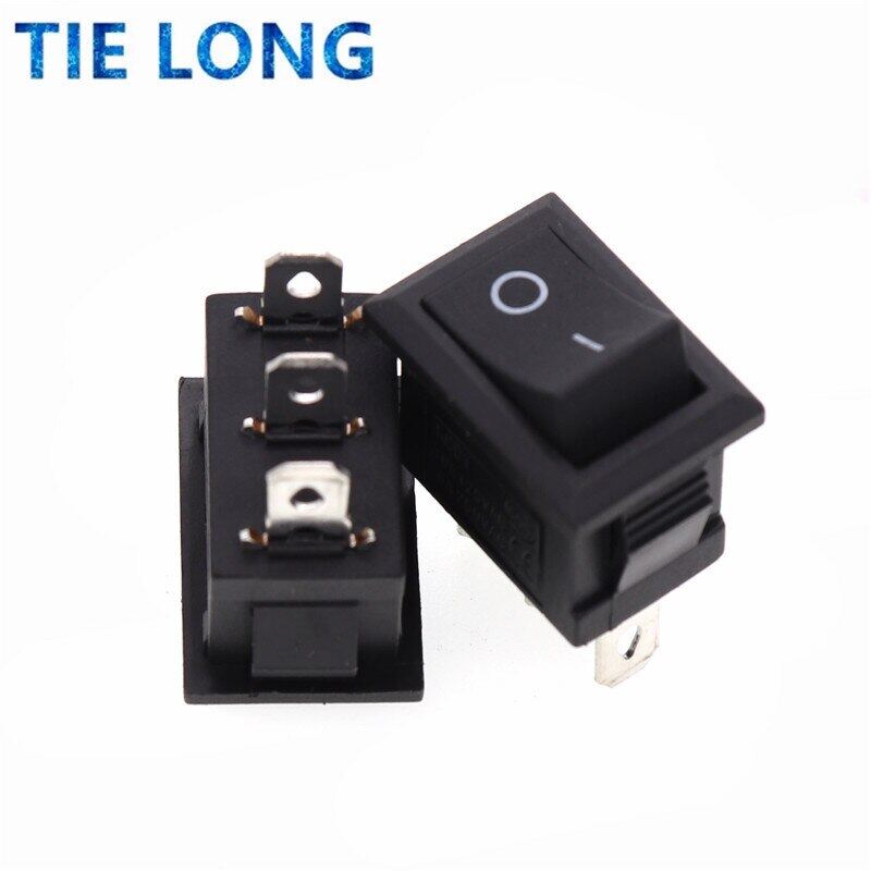 10Pcs สวิตช์ Push Button 10X15มม.SPST 2Pin 3pin 3A 250V KCD11 Snap On ...