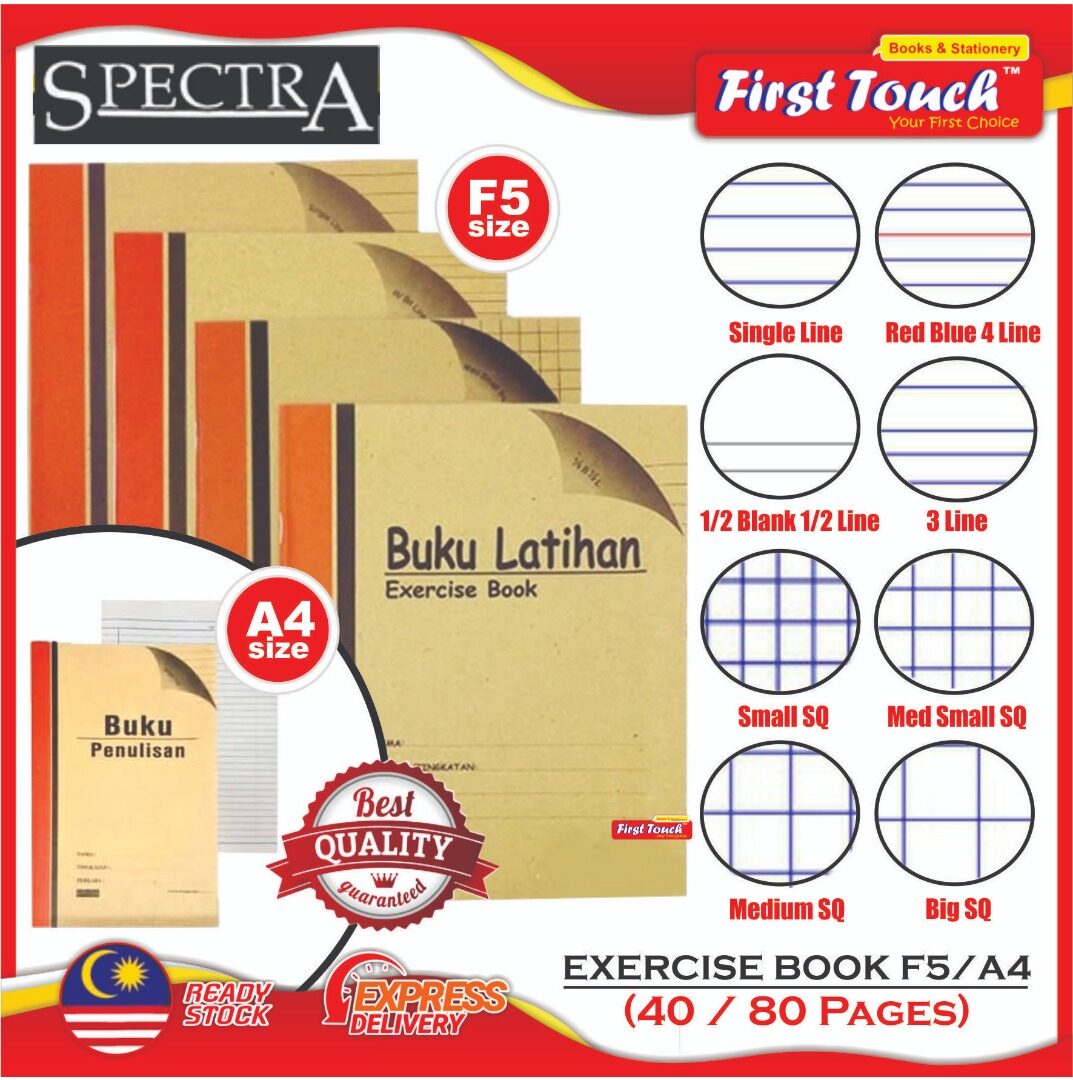 Spectra F5 A4 Exercise Book Buku Tulis Nota Latihan 40 80 pages ...