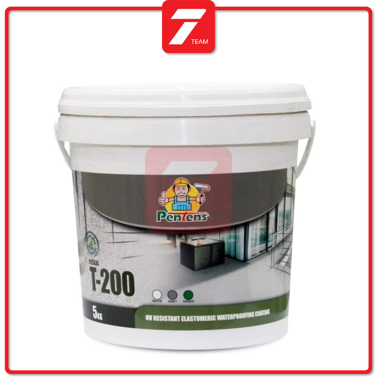 5KG PENTENS FLESEAL T-200 WHITE UV Resistant Elastomeric Waterproofing ...