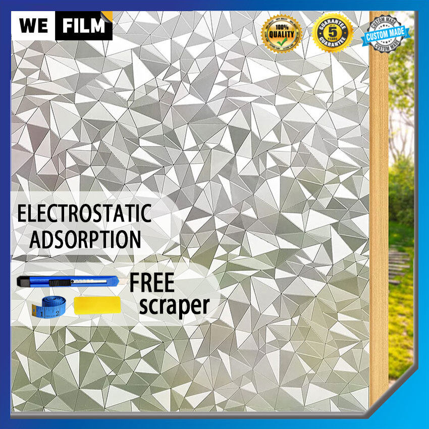 [MY Delivery+Free Tool] 3D Glass PVC Window Sticker Privacy Static ...