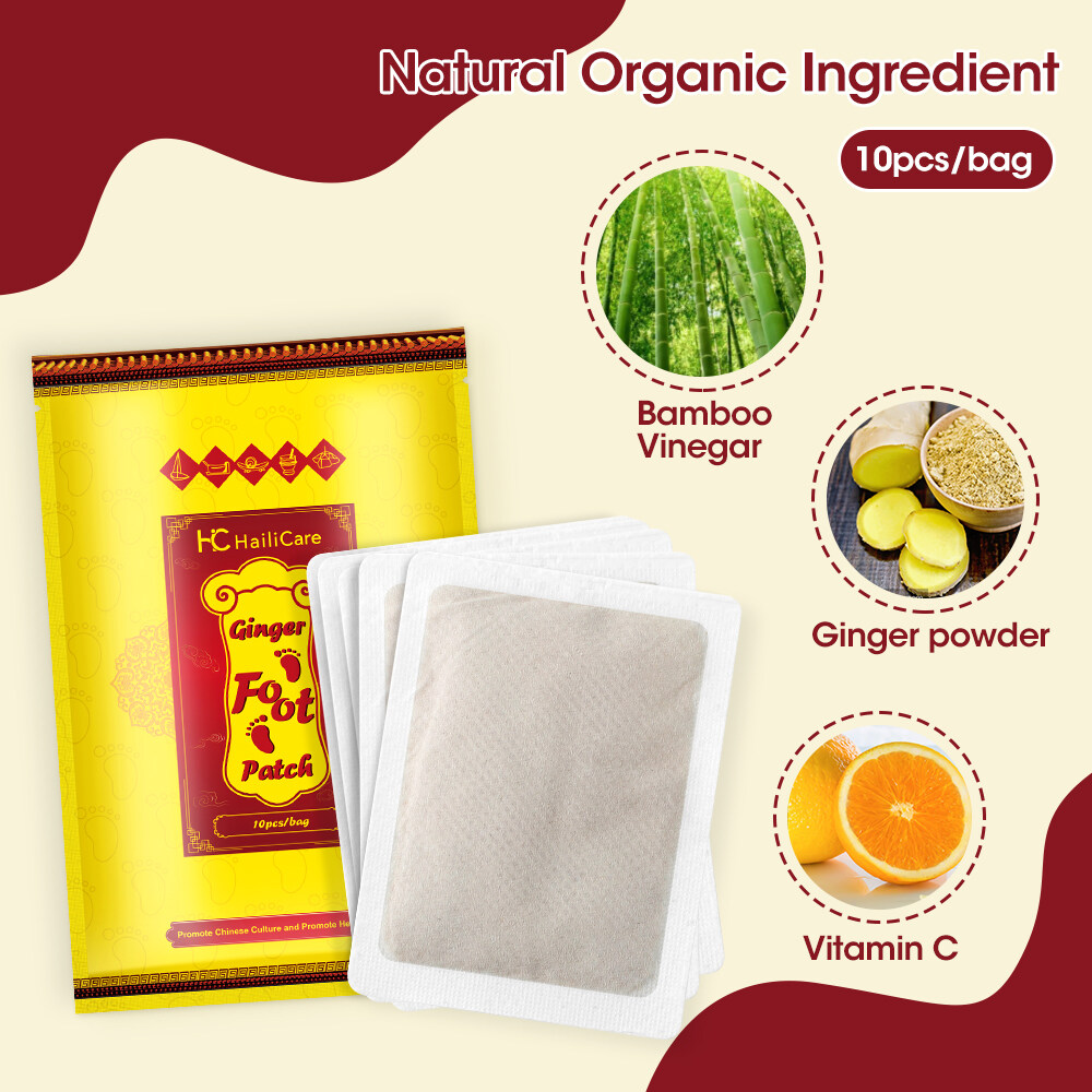 10 Pcs Ginger Foot Patch Detox Loss Weight Foot Patch Improve Sleep ...