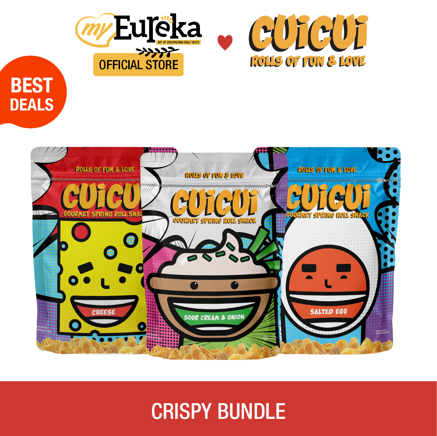 CuiCui Mini Popiah roll Crispy Bundle (120g x3) | Lazada