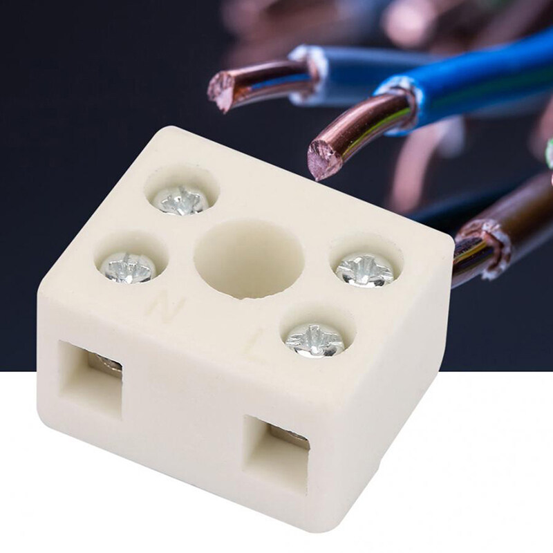 5Pcs 2 Postion 5 Hole Ceramic Wiring Terminal Block high frequency porcelain Dua - fuyuantang ...