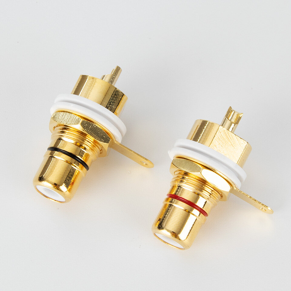 {-}Pure copper HiFi Plug Connector RCA Audio Connector Female Socket ...