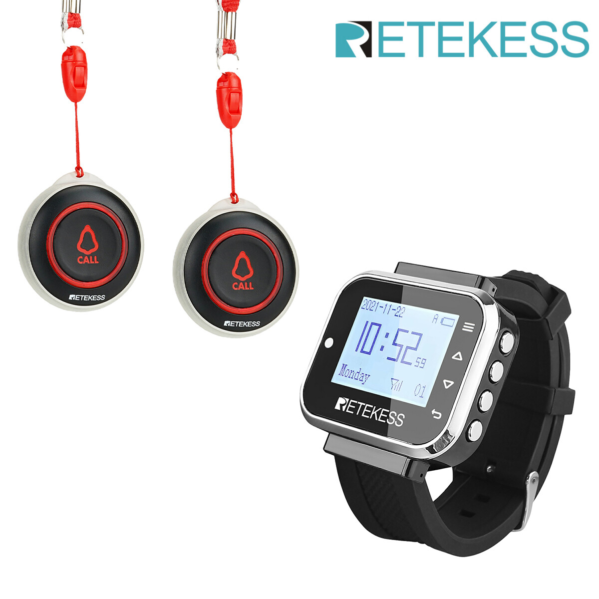 Retekess TD110 Caregiver Pager,Alarm Alert Pager,Nurse Call System ...