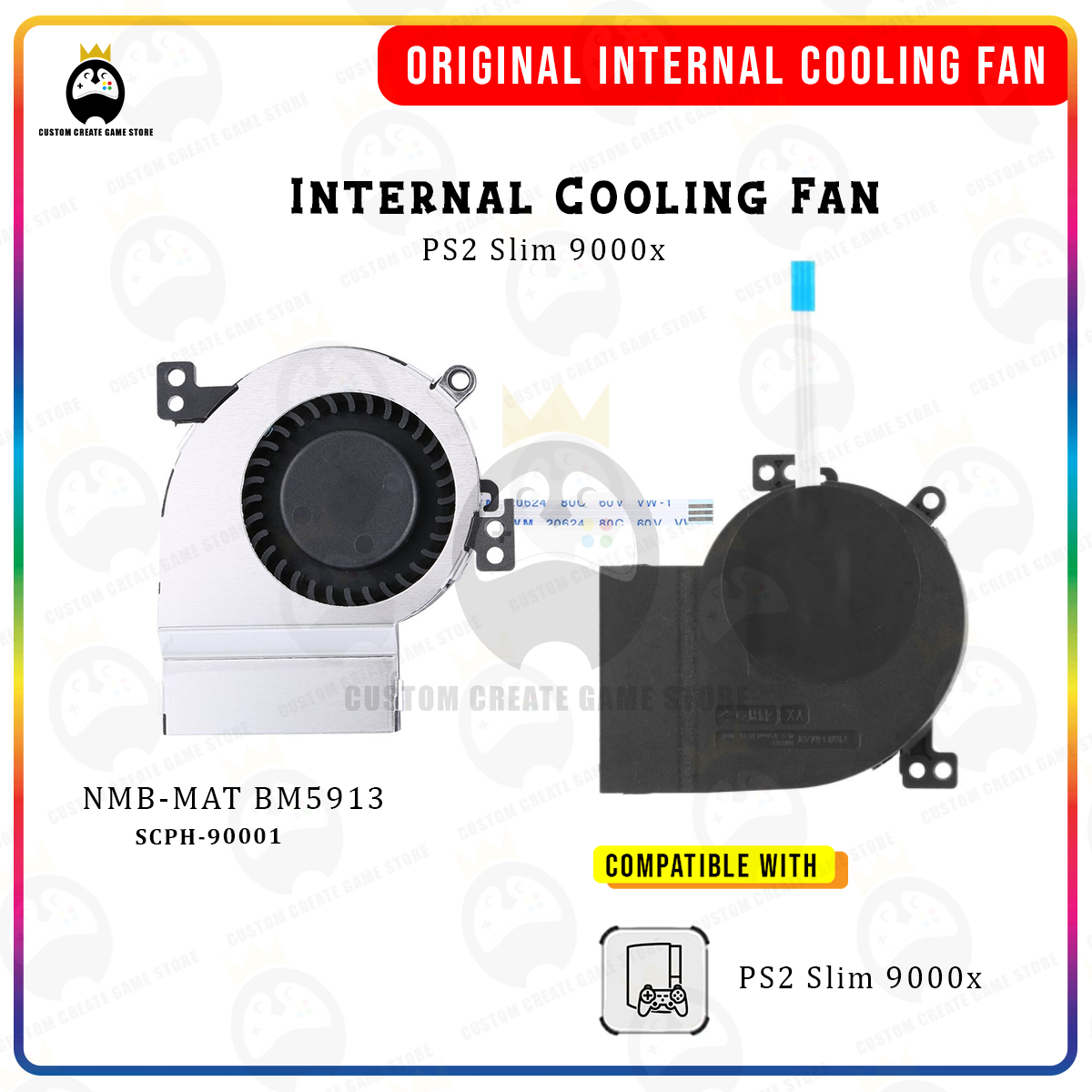 PS2 Slim 90000 Original Internal Cooling Fan for PS2 Slim 9000x series ...