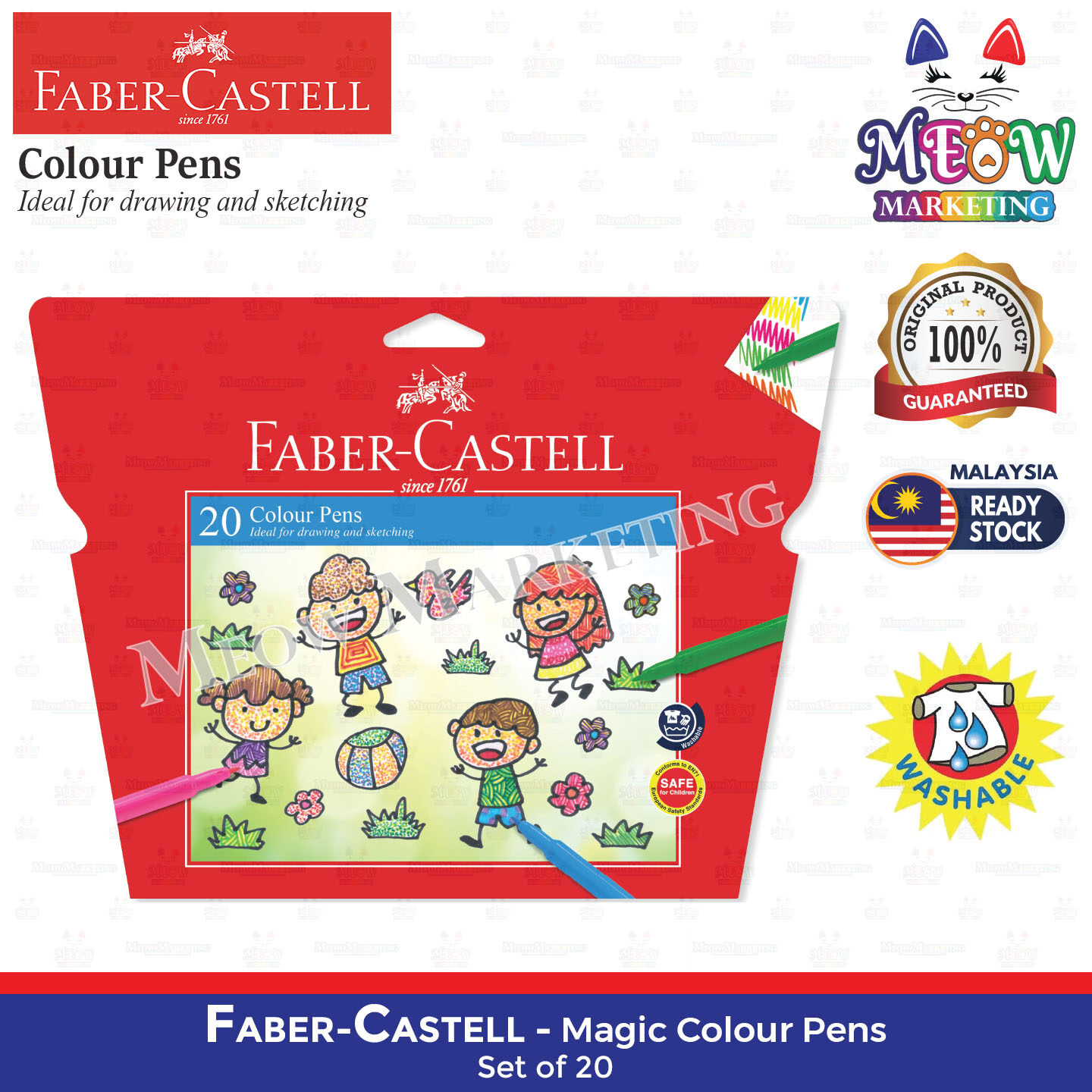 Faber Castell Magic Colour Marker Pen - Set of 12 / Set of 20 | Lazada