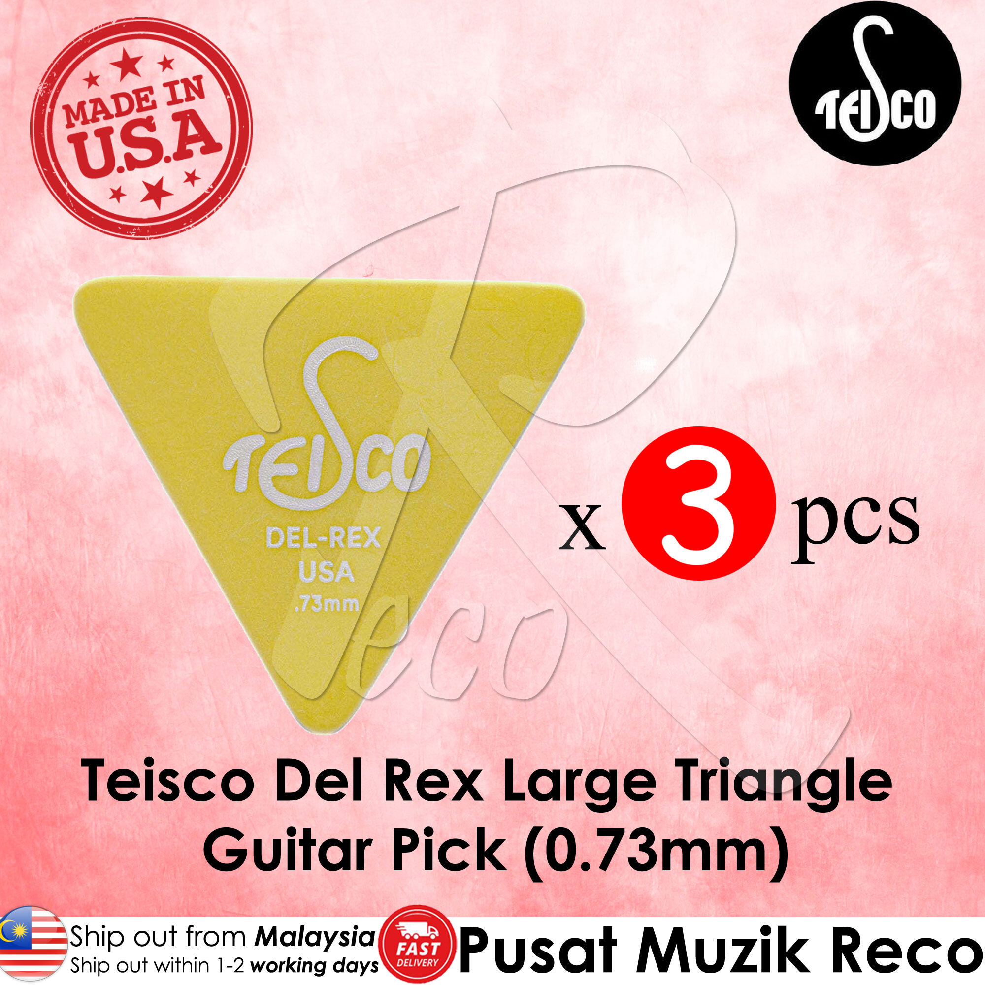 Teisco Del Rex Extra Large Triangle Guitar Pick Pemetik Gitar Akustik ...