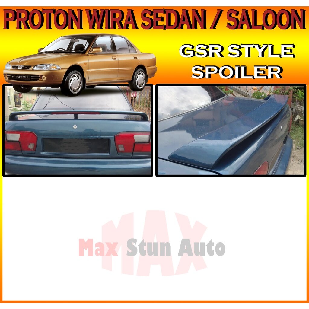 PROTON WIRA SEDAN SALOON GSR SPOILER WITH LED (GSR) REAR TURNK SPOILER ...