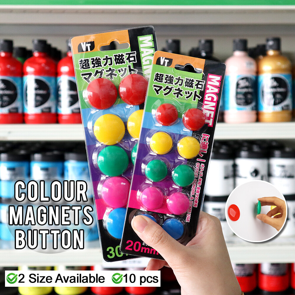 VC Art Color Magnets Button 20mm/30mm/40mm Whiteboard Magnet Fridge ...