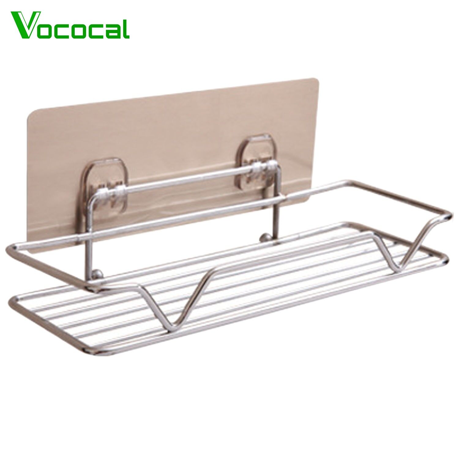 【In Stock】Vococal Strong Wall Mounted Sticky Shower Bathroom Rack Shelf ...