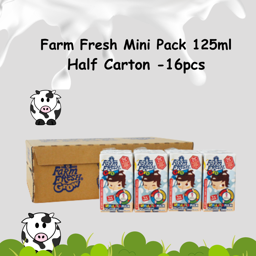 Farm Fresh UHT Milk Mini Pack 125ml x 32packs ONE Carton/ Half Carton ...