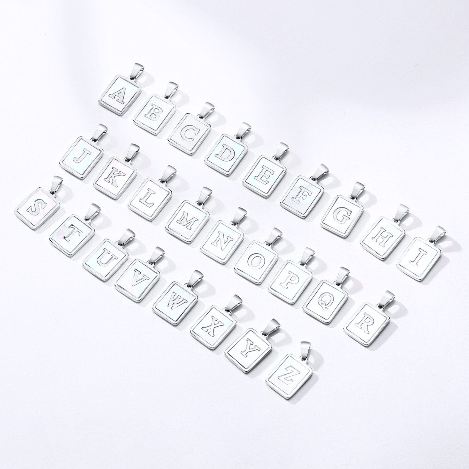 Vnox A-Z 26สร้อยคอตัวอักษรสแตนเลสสีเงิน Choker จี้สร้อยคอผู้หญิงตัว ...