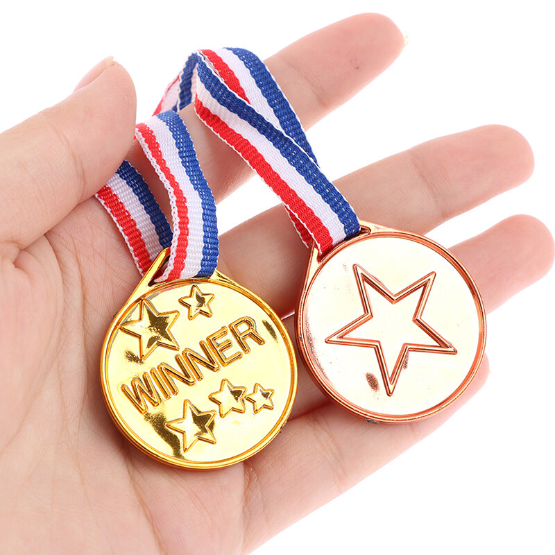 royalbelley 3Pcs Gold Silver bronze Plastic Winners Medals Sports Day ...