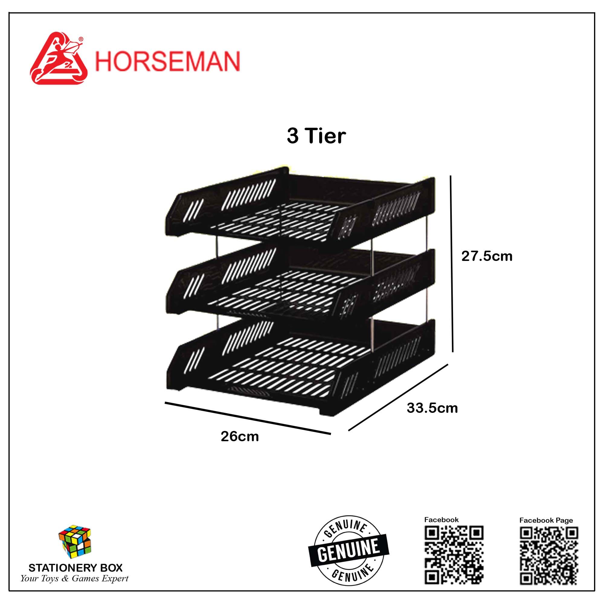 HORSEMAN 2 Tier or 3 Tier Plastic Office Tray / File Document Tray ...