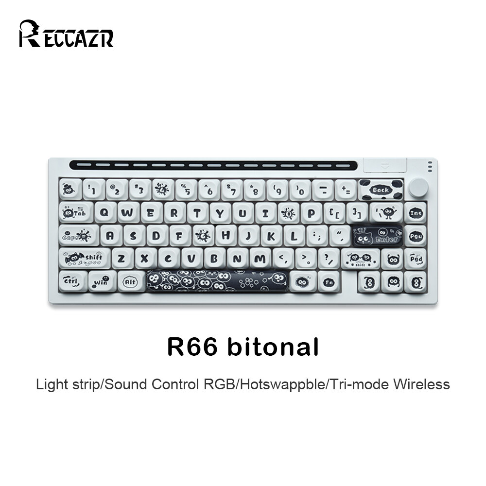 RECCAZR R66 66 Keys Gasket Sound Control RGB Backlit Hotswappable ...