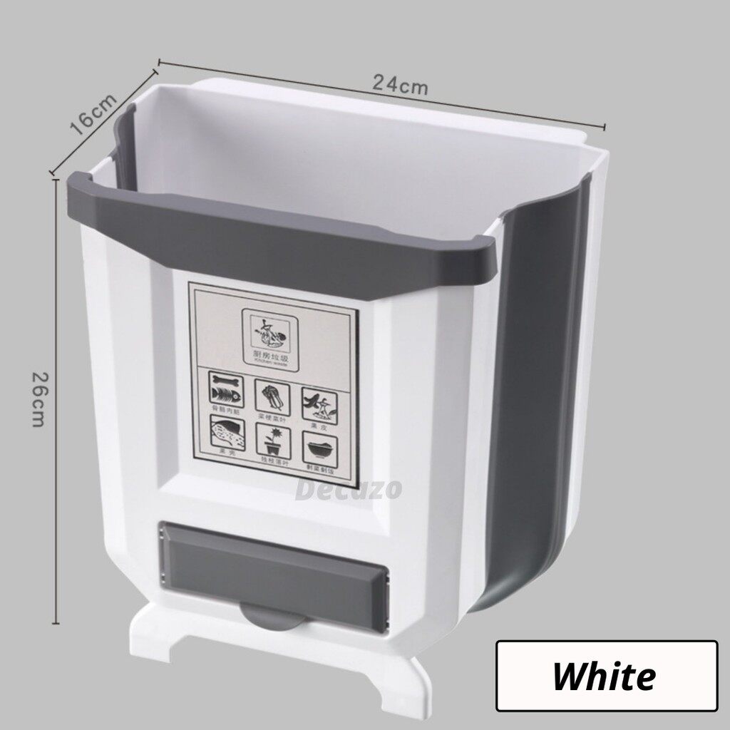 Foldable Kitchen Trash Dustbin Garbage Basket Rubbish Waste Collection ...