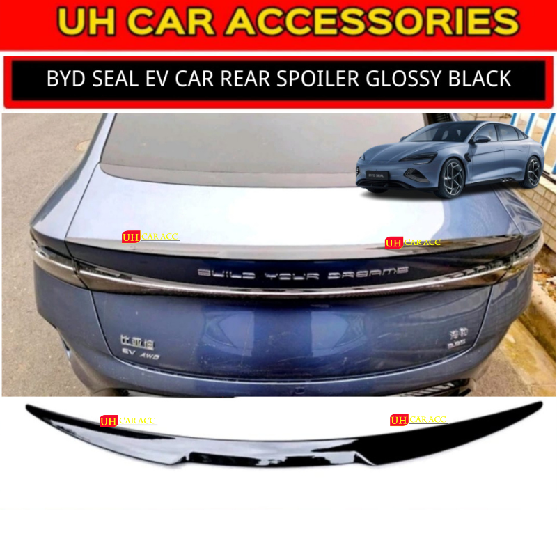 BYD SEAL EV CAR 2023 2024 SPOILER, REAR SPOILER WING GLOSSY BLACK ...