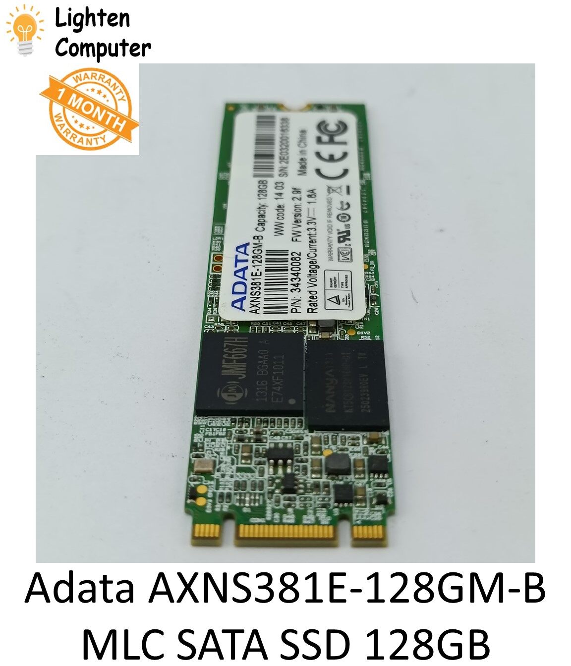 ADATA AXNS381E-128GM-B M.2 SATA 128GB Solid State Drive SSD - Used | Lazada