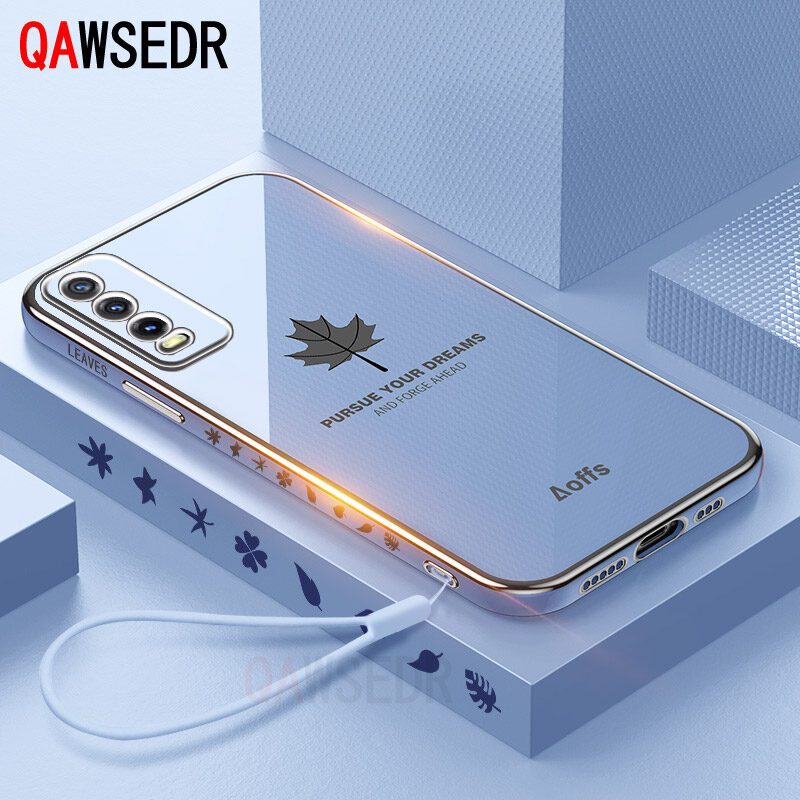 QAWSEDR Maple Leaf ชุบสำหรับ VIVO Y20 Y20s Y20a Y20sg Y20i Y11s Y12s ...