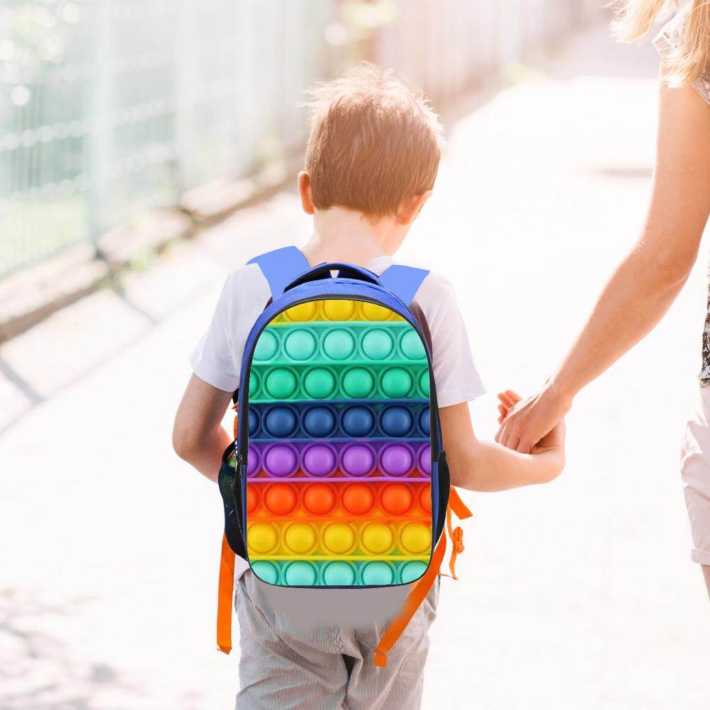 Rainbow Push Bubble School Book Bags for Girls Boys Backpacks for ...