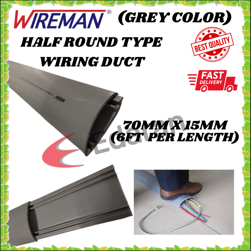 HALF MOON FLOOR CABLE PVC TRUNKING / HALF ROUND TYPE WIRING DUCT | Lazada