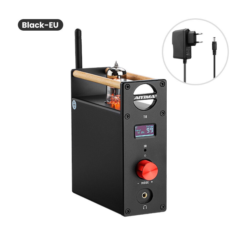 AIYIMA T8 6N3 Digital Tube Preamplifier Bluetooth 5.0 Hi-Fi Headphone Vacuum Tube Preamp for ...