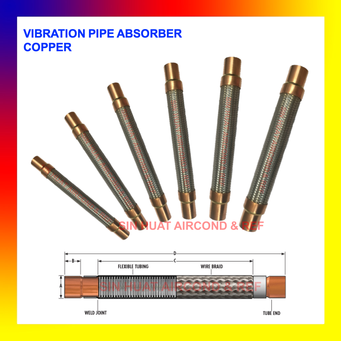 Vibration Absorber Vibration Pipe Copper Flexible Pipe 1 2 5 8 3 4 7 8