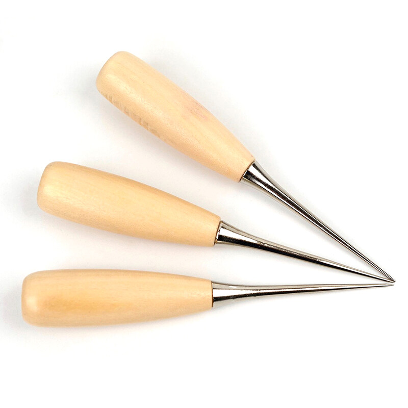 Fds High Quality Leather Wood Handle Awl Tools For Hand Stitcher ...