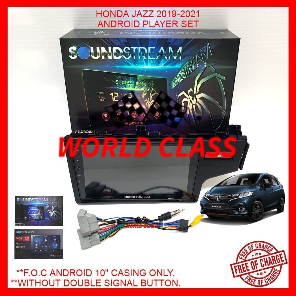 HONDA JAZZ 2019-2021 HIGH SPEC 10" SOUNDSTREAM ANDROID IPS PLAYER FULL ...