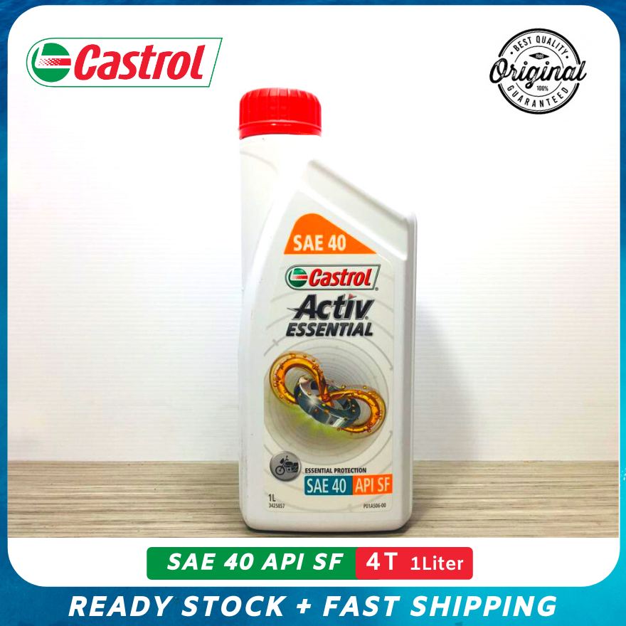 CASTROL ACTIV ESSENTIAL MINYAK 4T SAE40 - 1L | Lazada