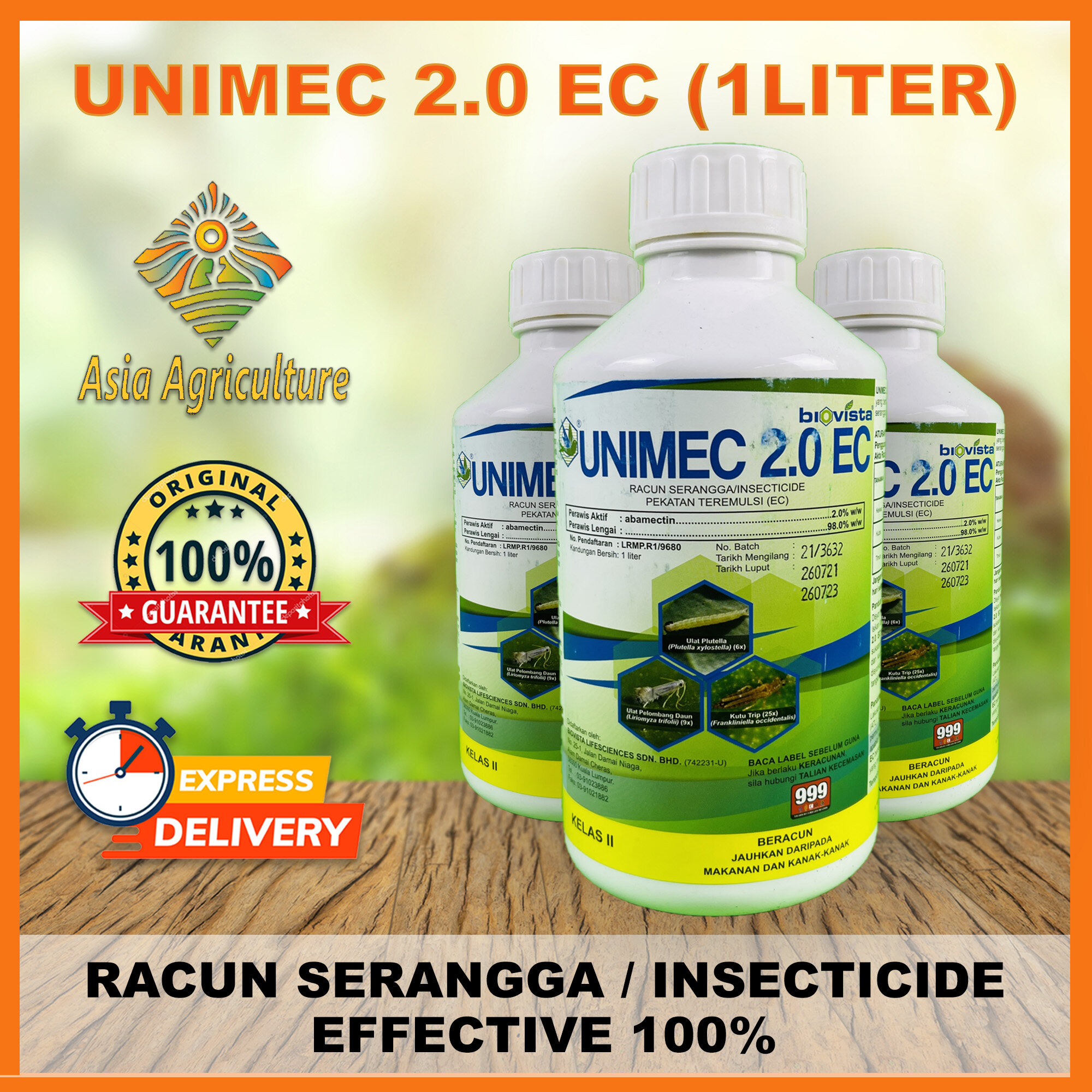 ASIA AGRICULTURE UNIMEC 2.0 ABAMECTIN RACUN SERANGGA INSECTICIDE ...