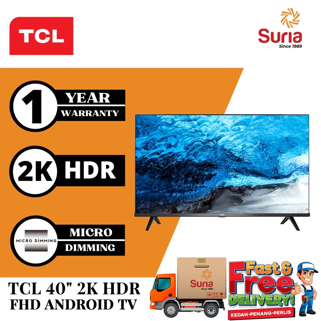 TCL 40 Inch Full HD (FHD) Android TV 高清安卓电视机 40S65A DVB-T2 Netflix ...