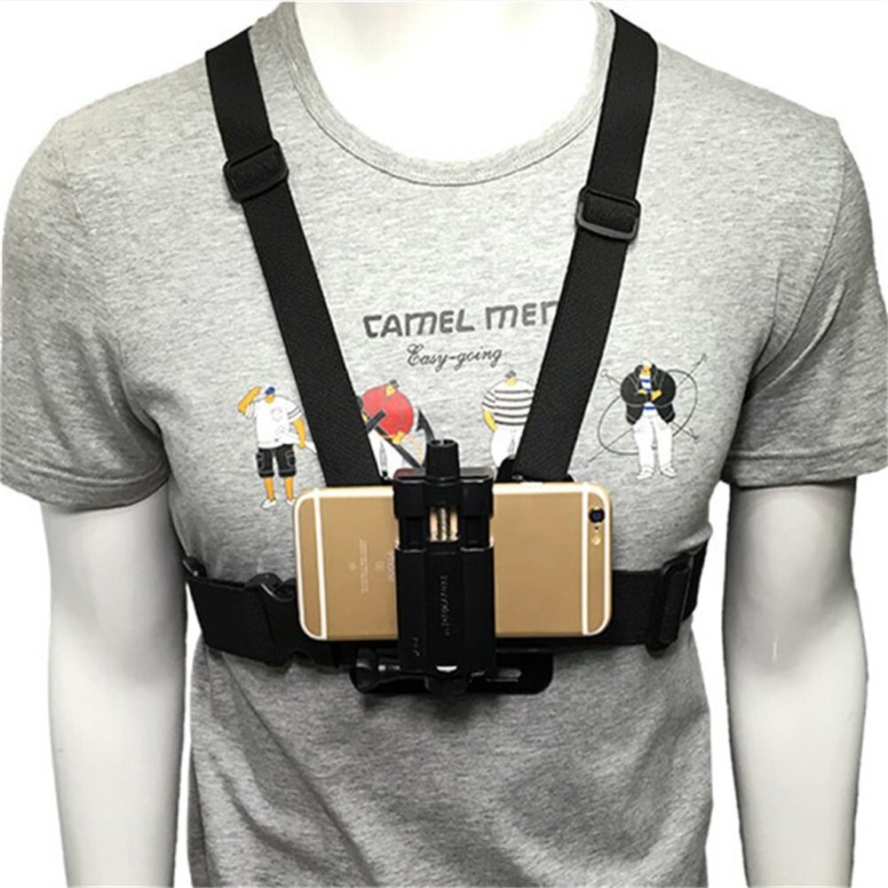 Universal mobile phone camera chest strap bracket for 4-5.5 inch smart ...