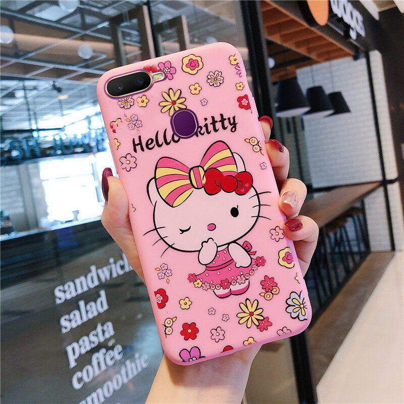 สำหรับOPPO A12 A5s A7ปลอกใหม่ดอกไม้การ์ตูนHello Kittyเคสนิ่มใส่โทรศัพท์ ...