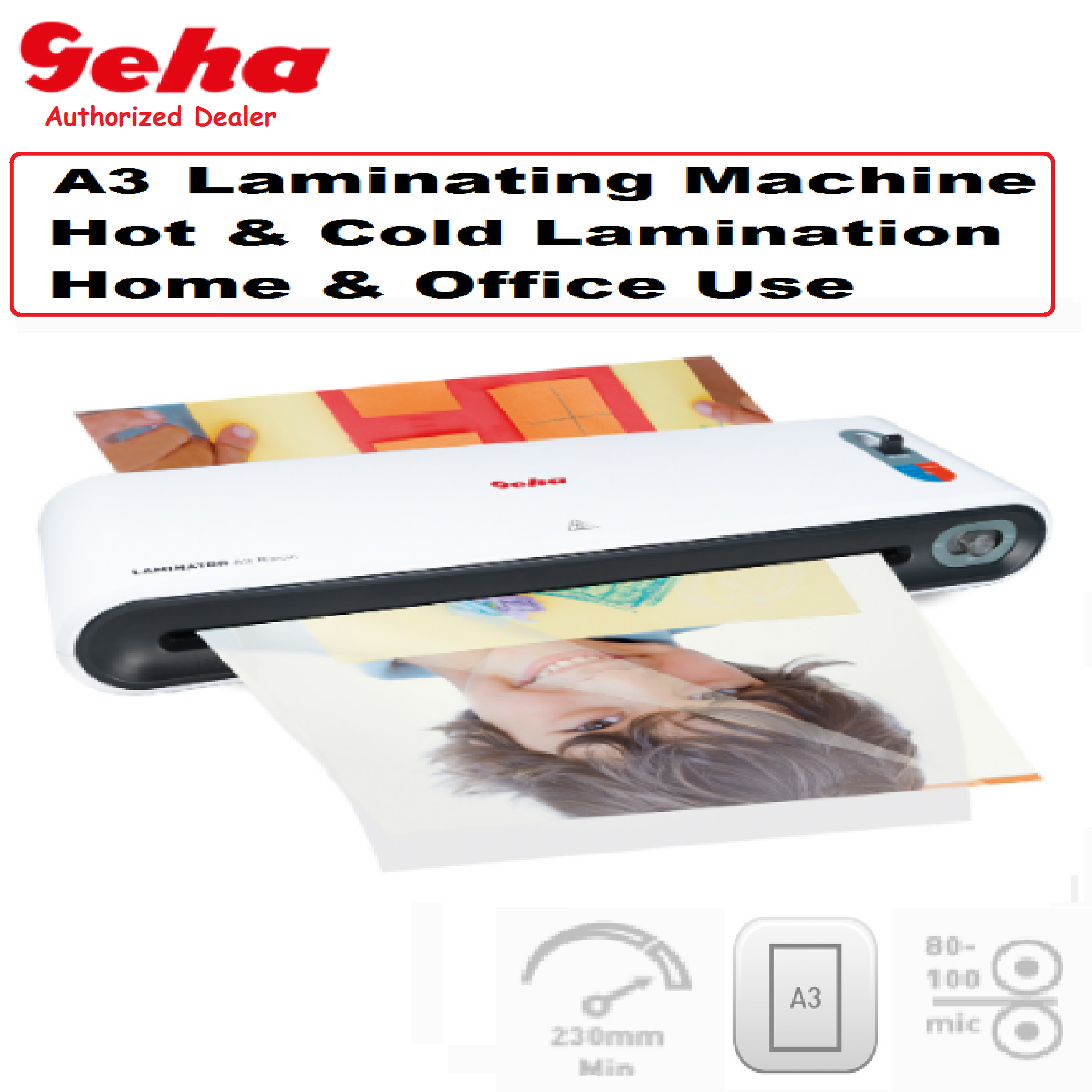 GEHA A3 Laminate Machine Laminating Machine Laminator Home & Office ...
