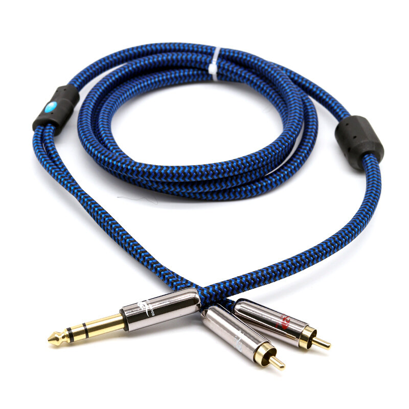 GOLLEY LION สายสัญญาณเสียง TRS 14นิ้ว6.35มม. เป็น RCA ตัวผู้สาย Y ...